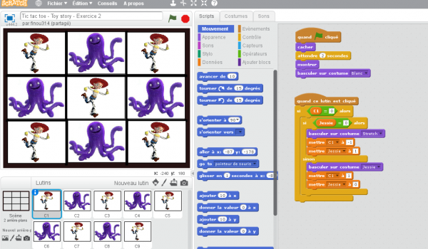 Algorithmique et programmation : Scratch et Tic Tac Toe – Le blog de ...